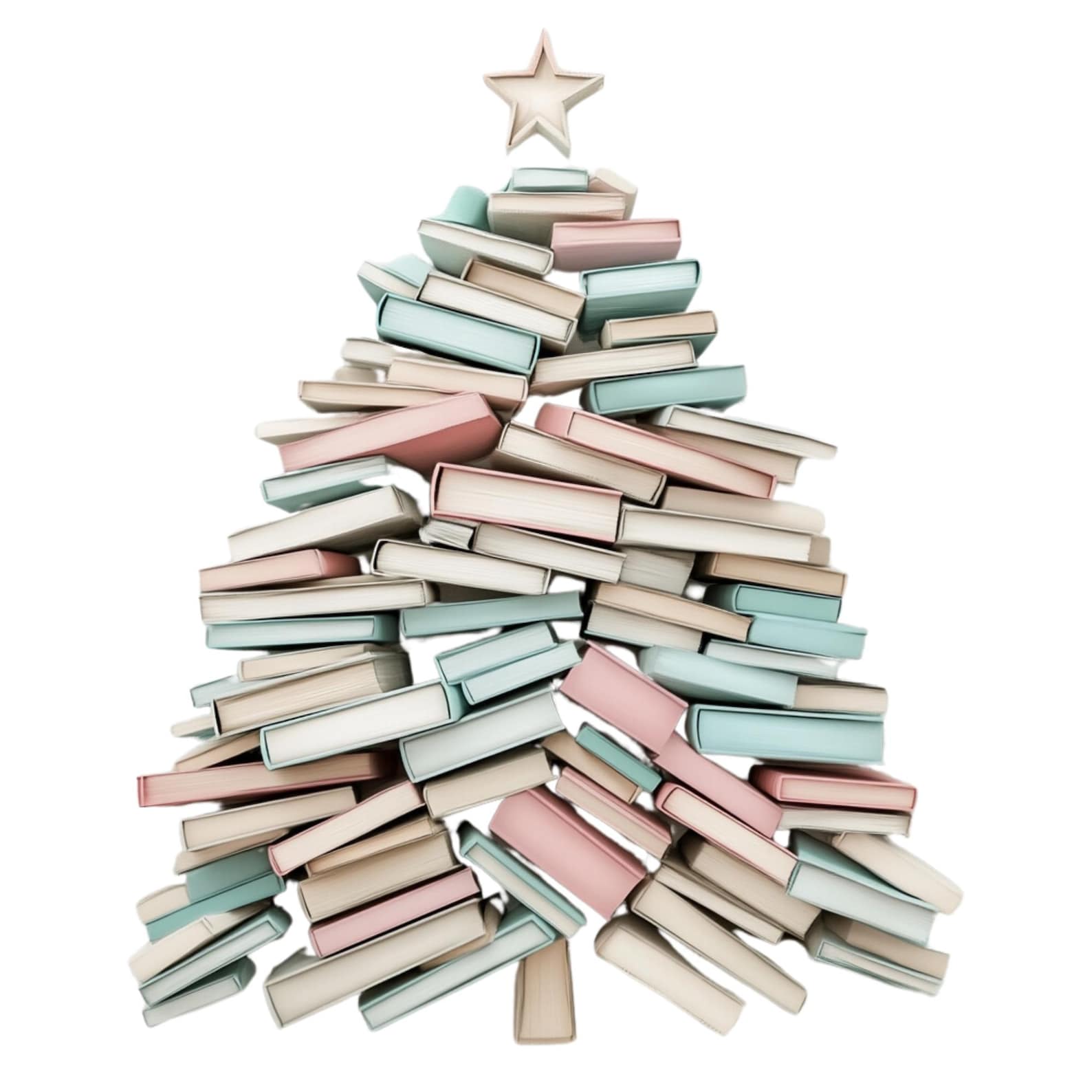 Christmas Book Tree Clipart: Holiday Reading PNG - Etsy