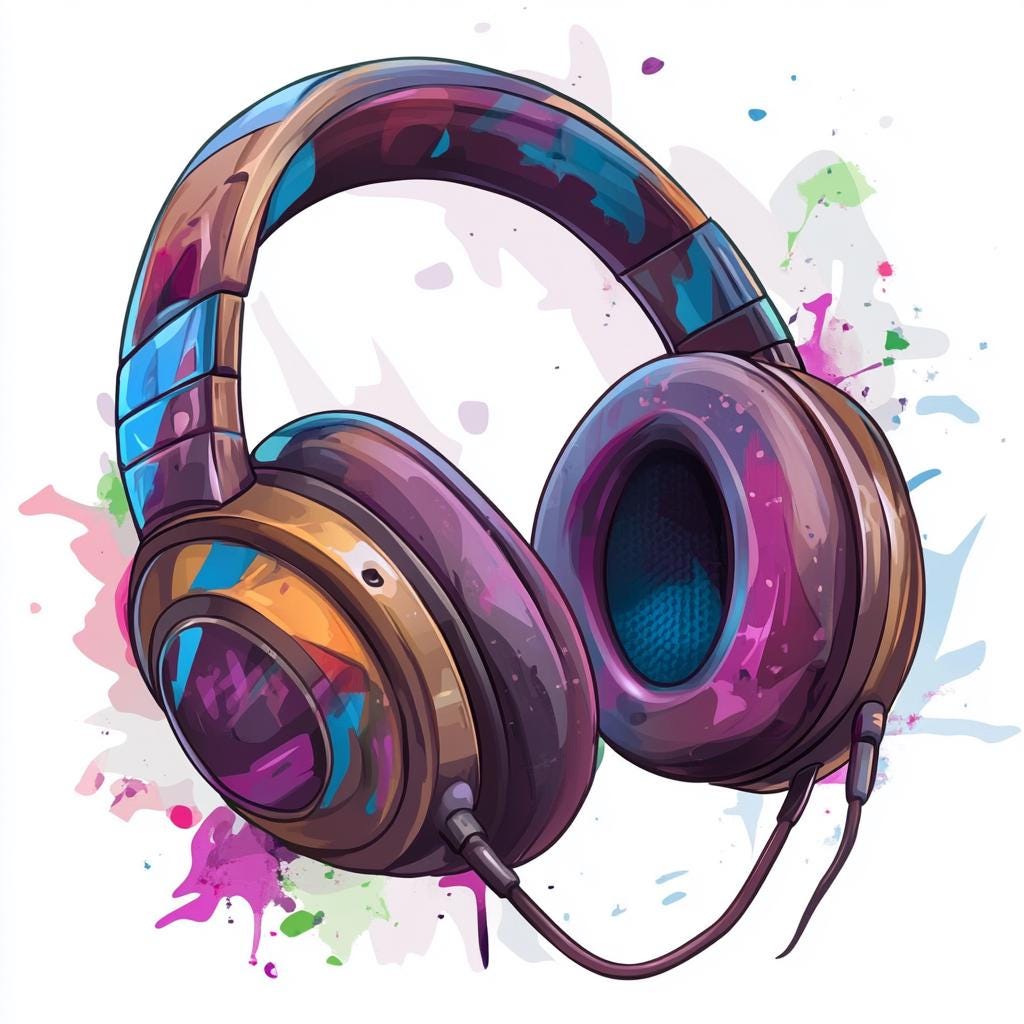 9 Watercolor Headphone Clipart Dynamic Game Headphone Clipart Bundle ...