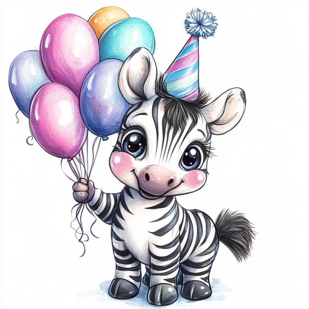 6 Watercolor Baby Zebra Clipart Bundle,pngjpj Cute Zebra Clipart ...