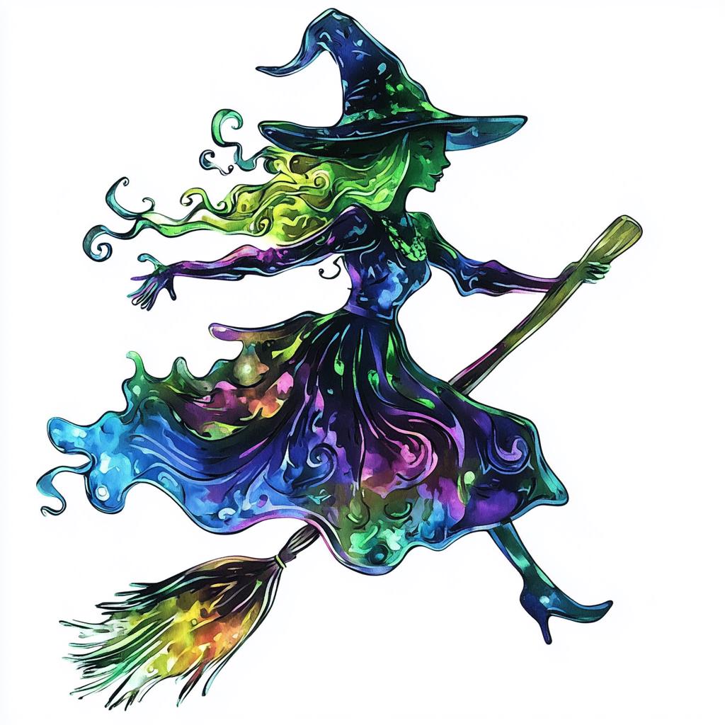 Halloween Witch Clipart Set: Watercolor PNG, JPG (digital Download) - Etsy