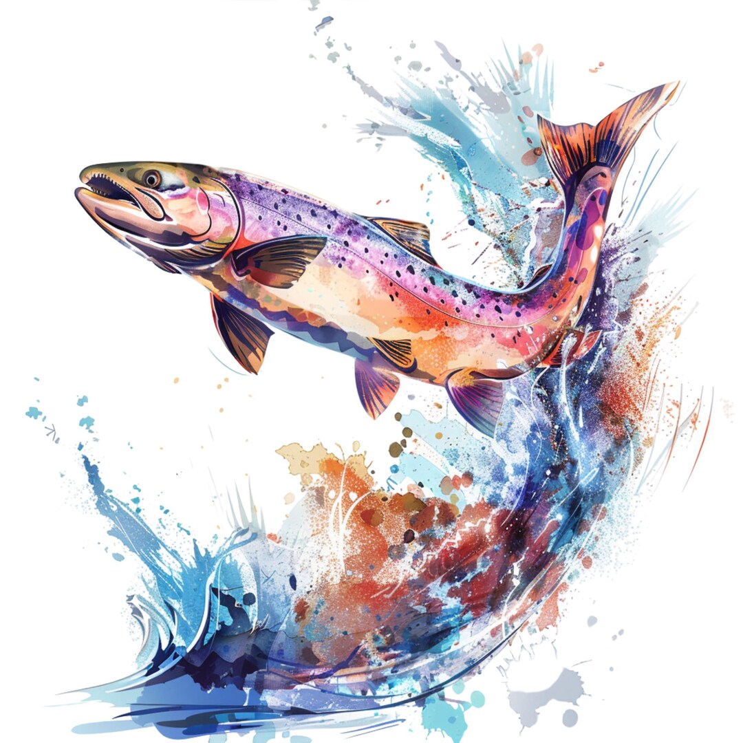 Cute Fish Watercolor Clipart PNJ,JPJ File Using This Decor,gifts,tshirt ...