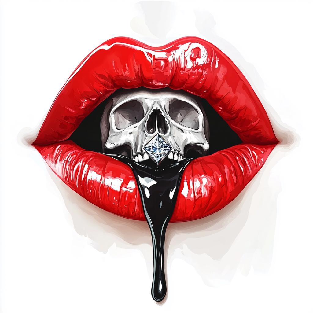 Halloween Dripping Lips Clipart: Spooky PNG Illustrations (commercial ...