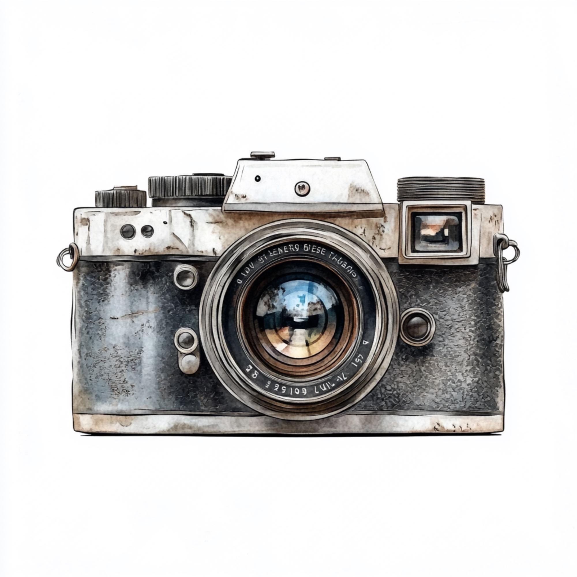 Watercolor Camera Clipart Bundle: Photography Illustrations (digital ...