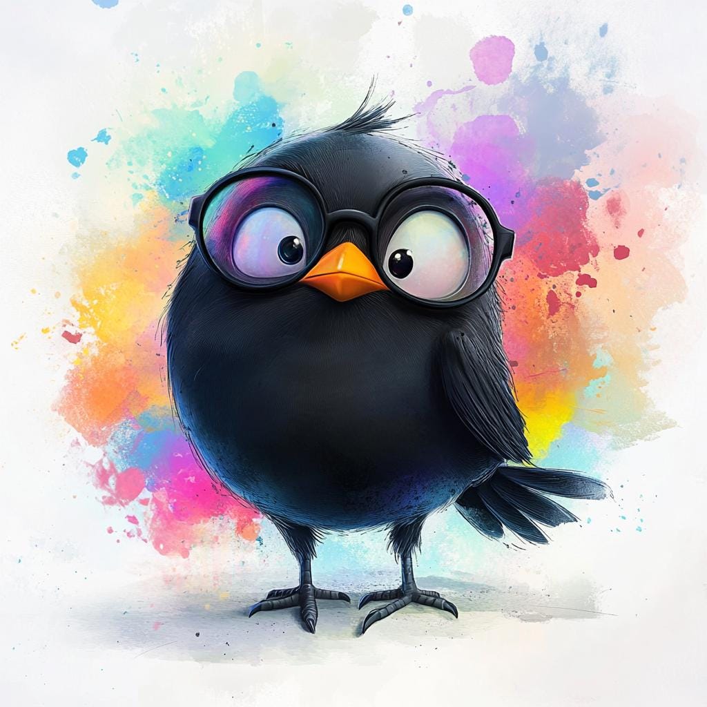 8 Cute Crow Wall Art, Crow Photo, Printable Wall Art,high Quality JPG ...