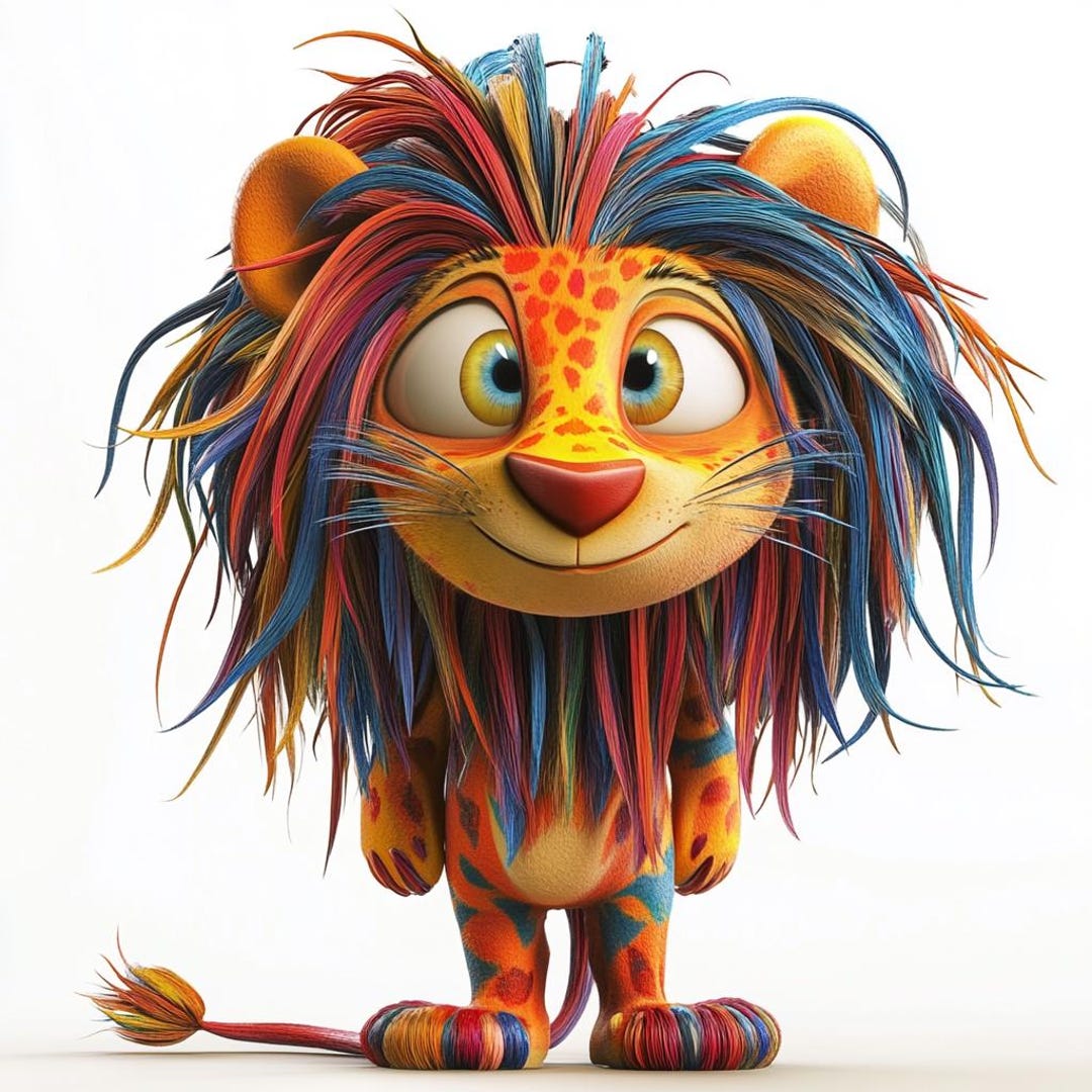 Quirky Lion Clipart: Safari Animal PNG Graphics (commercial Use) - Etsy