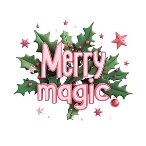Merry Magic Christmas Clipart: Festive Holiday Designs (PNG, JPG) - Etsy