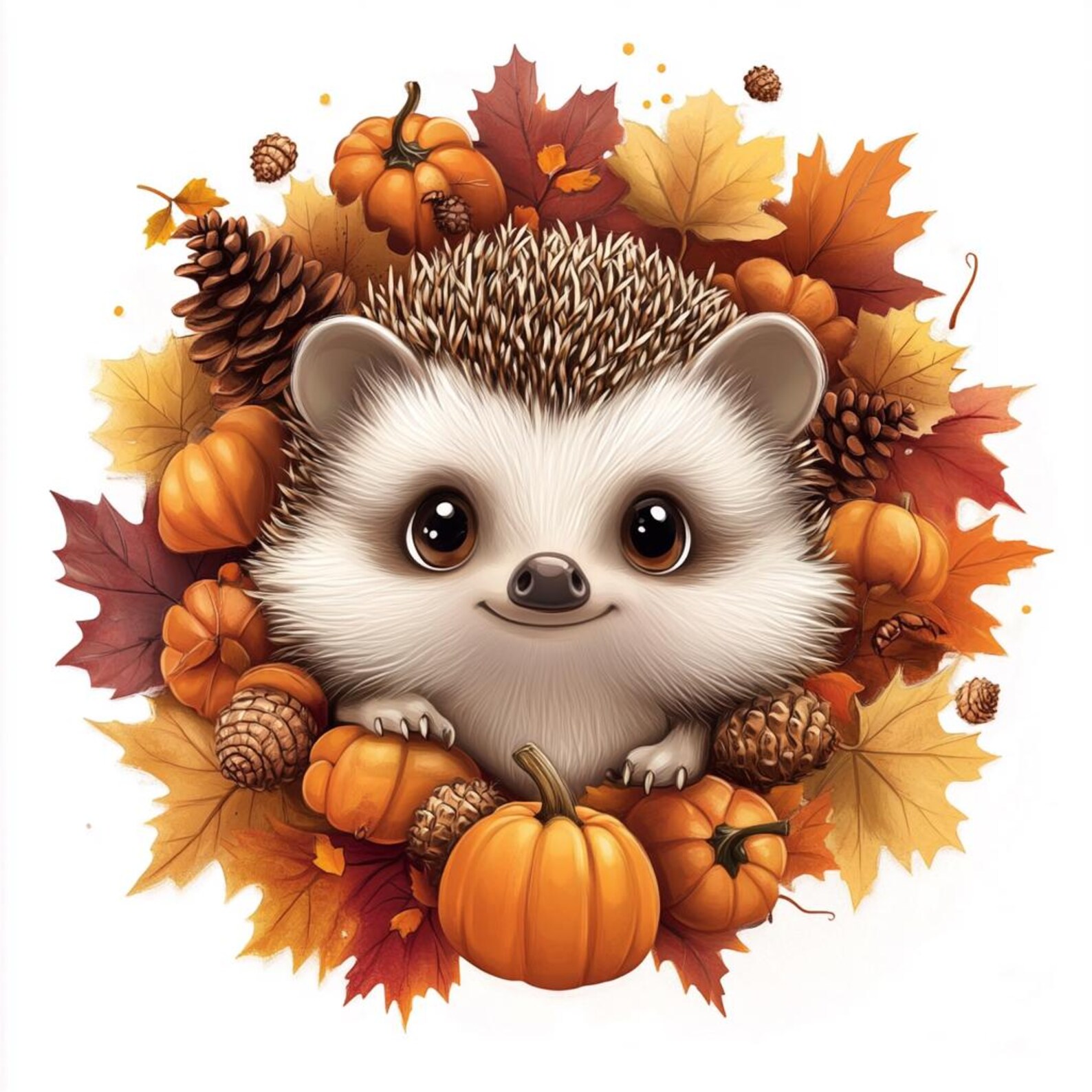 8 Cute Halloween Hedgehogs Clipart, Watercolor Hedgehog Clip Art, High ...