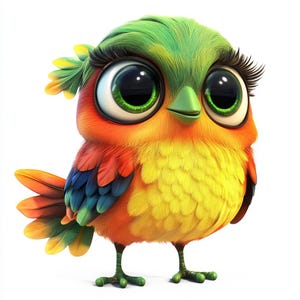 Colorful Bird Clipart: Watercolor Neo-pop Style (PNG, JPG Digital Files ...