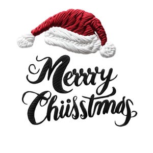 Merry Christmas Font Clipart: Santa Hat Design (digital Download) - Etsy