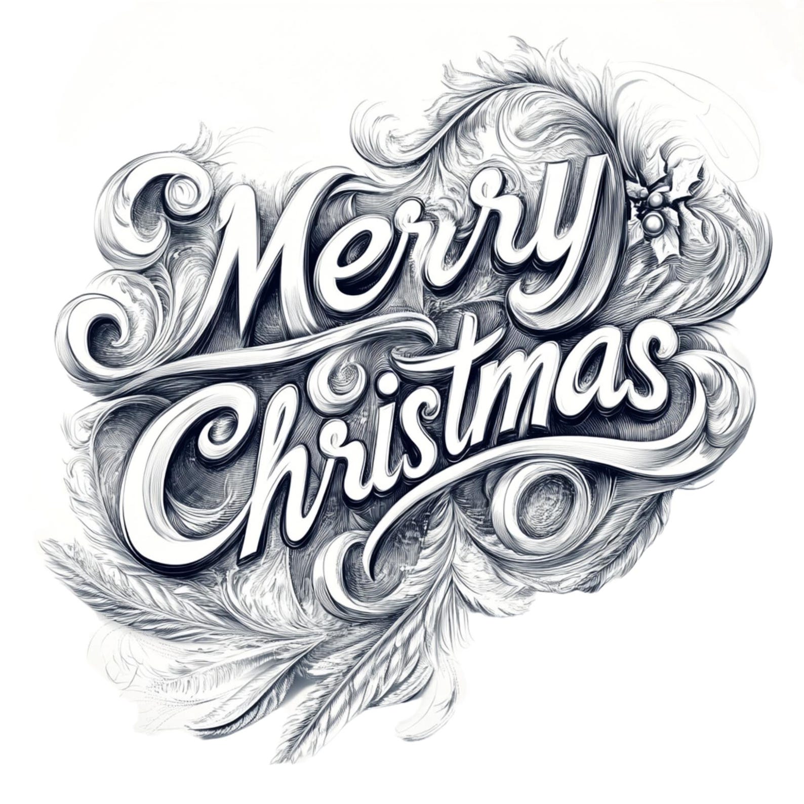 7 Merry Christmas Word, PNG,JPJ, Black Color Words, Christmas Clip Art ...