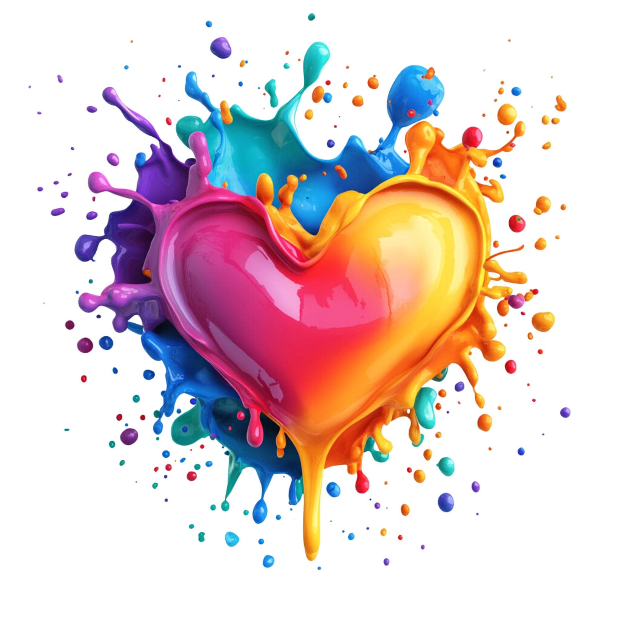 Watercolor Rainbow Heart Clipart: Love PNG Set (commercial Use) - Etsy