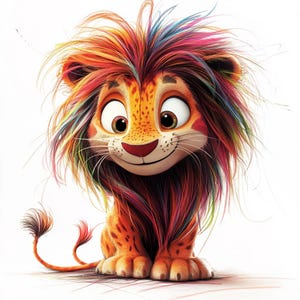 Quirky Lion Clipart: Safari Animal PNG Graphics (commercial Use) - Etsy UK