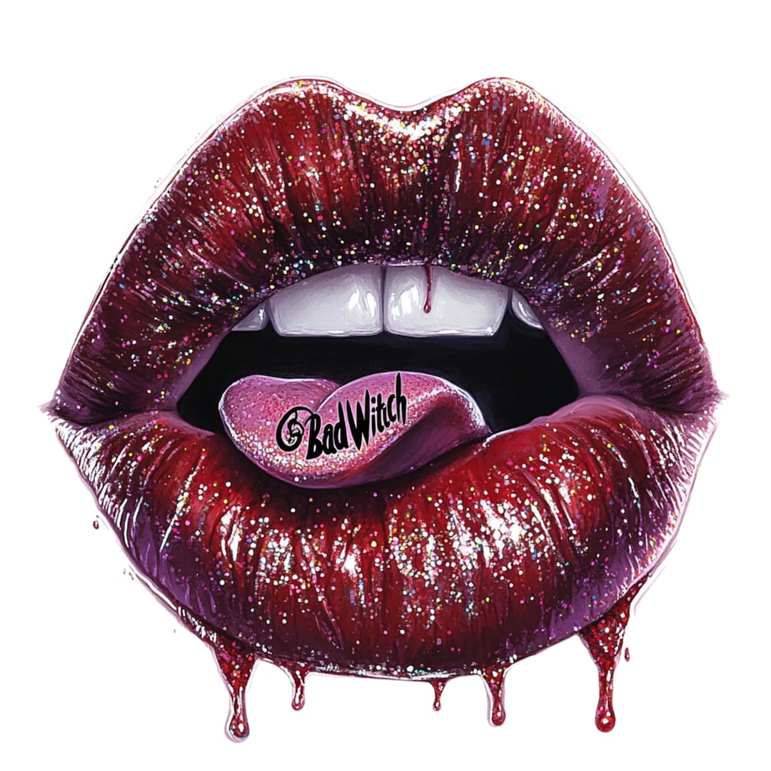 Spooky Halloween Lip Clipart: Glam Witch Kiss (digital File) - Etsy