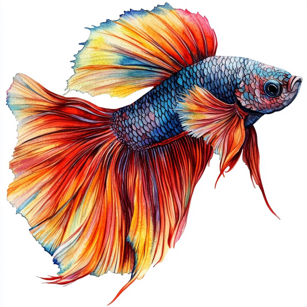 8 Betta Fish Clipart Bundle | Bright Watercolor Aquarium Betta Fish PNG ...