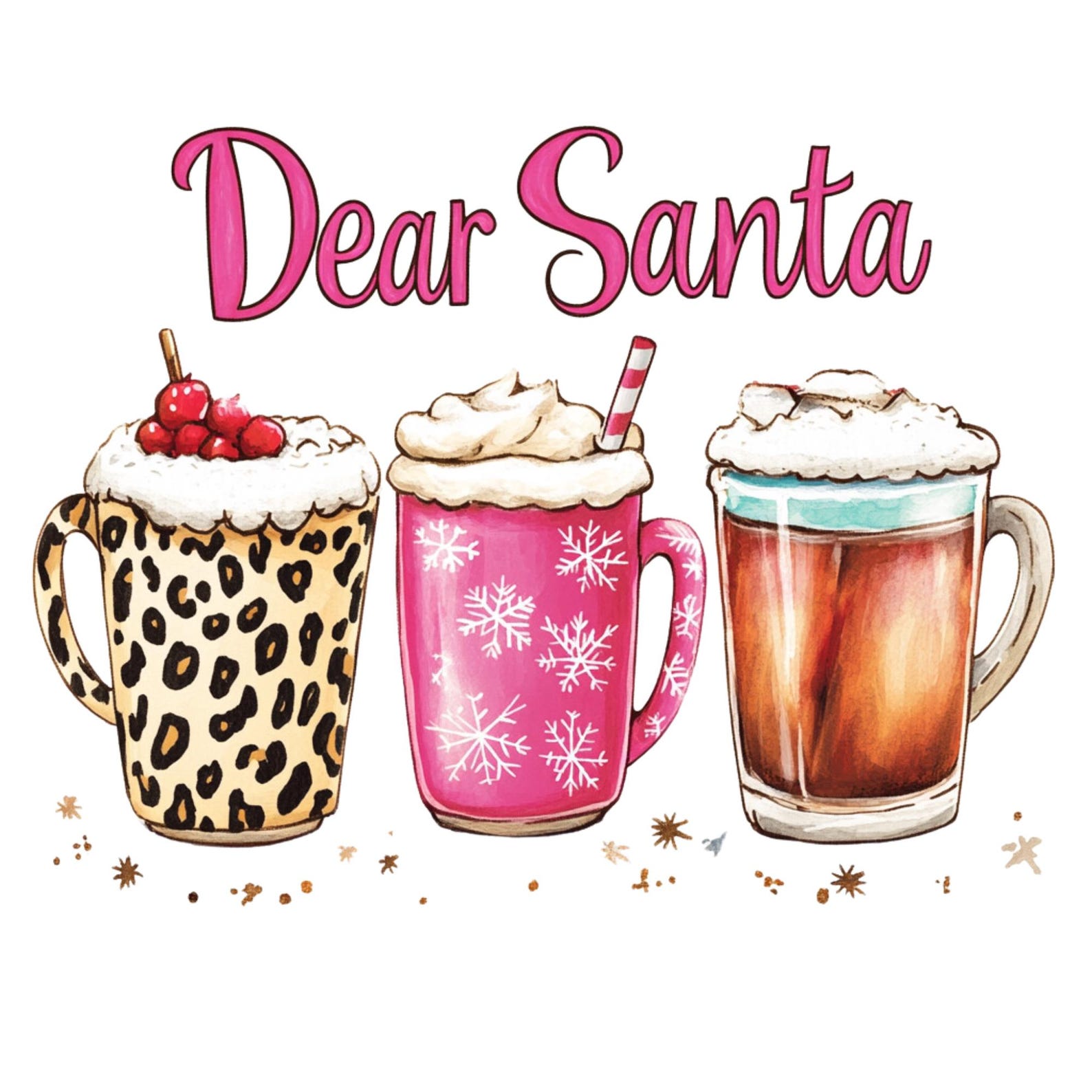 10 Watercolor Christmas Shake Clipart|, Png,jpj, Dear Santa Clipart ...