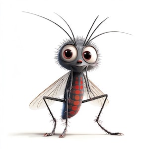 Funny Mosquito Clipart: Watercolor Insect PNG (digital Download) - Etsy