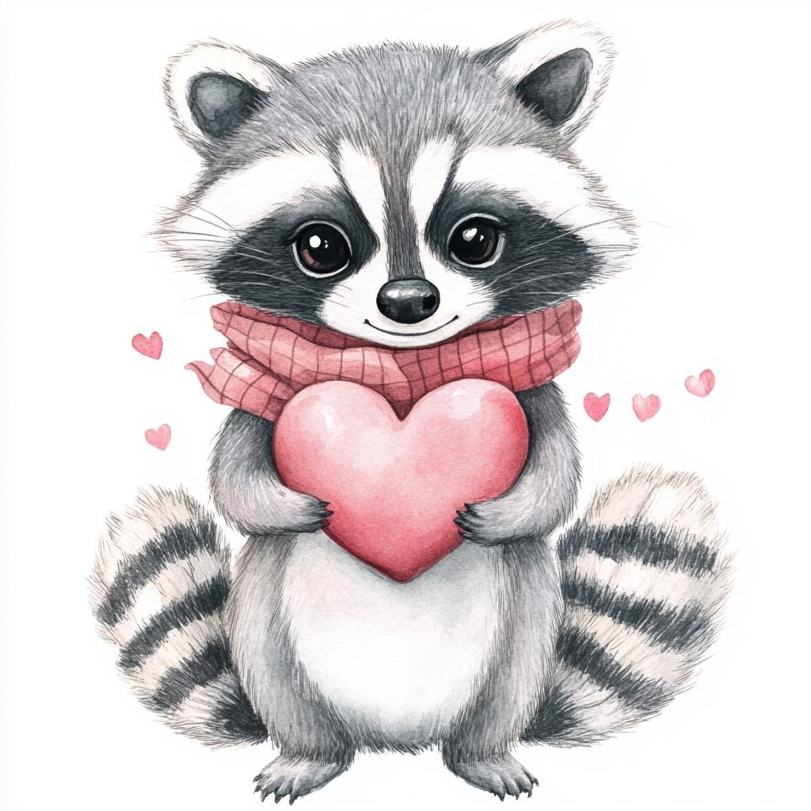 7 Cute Raccoon Clip Art High Res Watercolor Png,jpgs for Junk ...