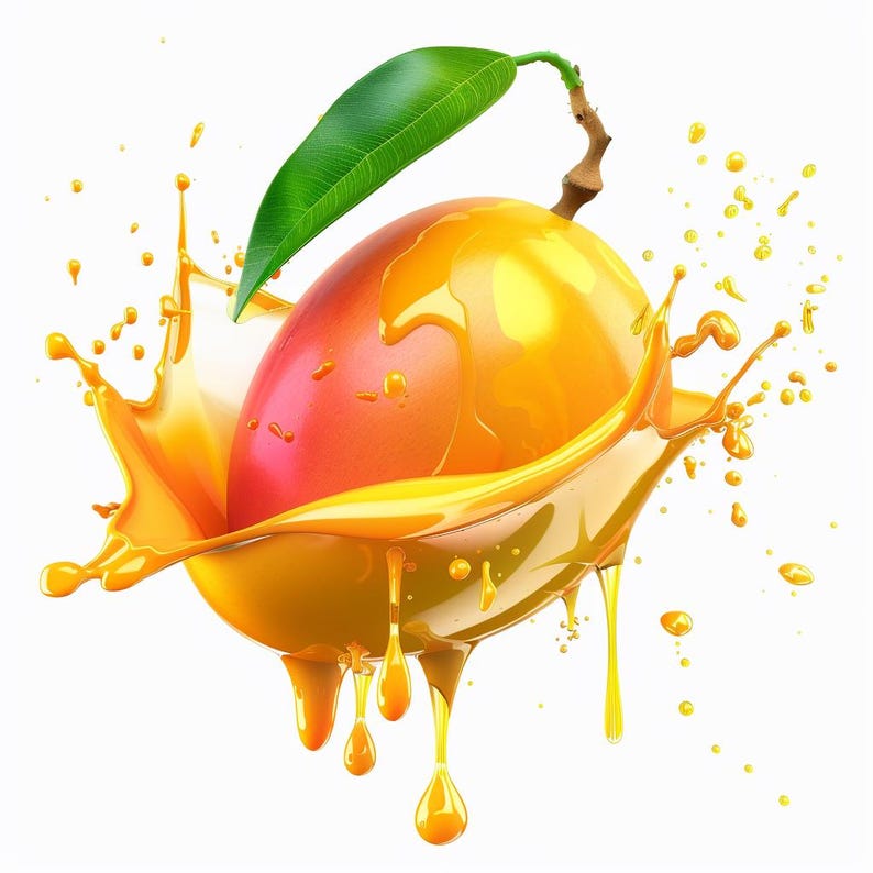 6 Bundle Fruits Dripping Clipart, Fruit Watercolor Food Sticker Mug and ...