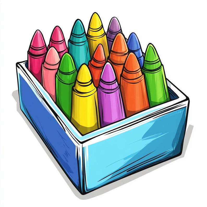 Colorful Crayon Clipart Set: Rainbow Crayon Illustrations (PNG, JPG) - Etsy