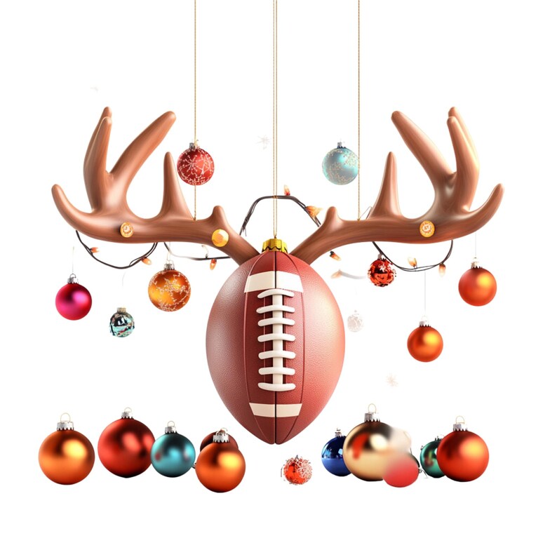Football Santa Hat Clipart: Holiday Sports Graphic (digital Download ...