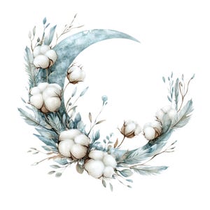 11 Beautiful Flower Moon Clipart Images, Png