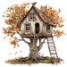 8 Whimsical Tree House Clip Art Set Fun Digital Images Scrapbooks, Card ...