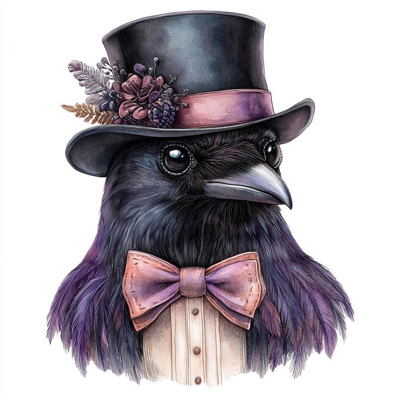 8 Cute Crow Wall Art, Crow Photo, Printable Wall Art,high Quality JPG ...