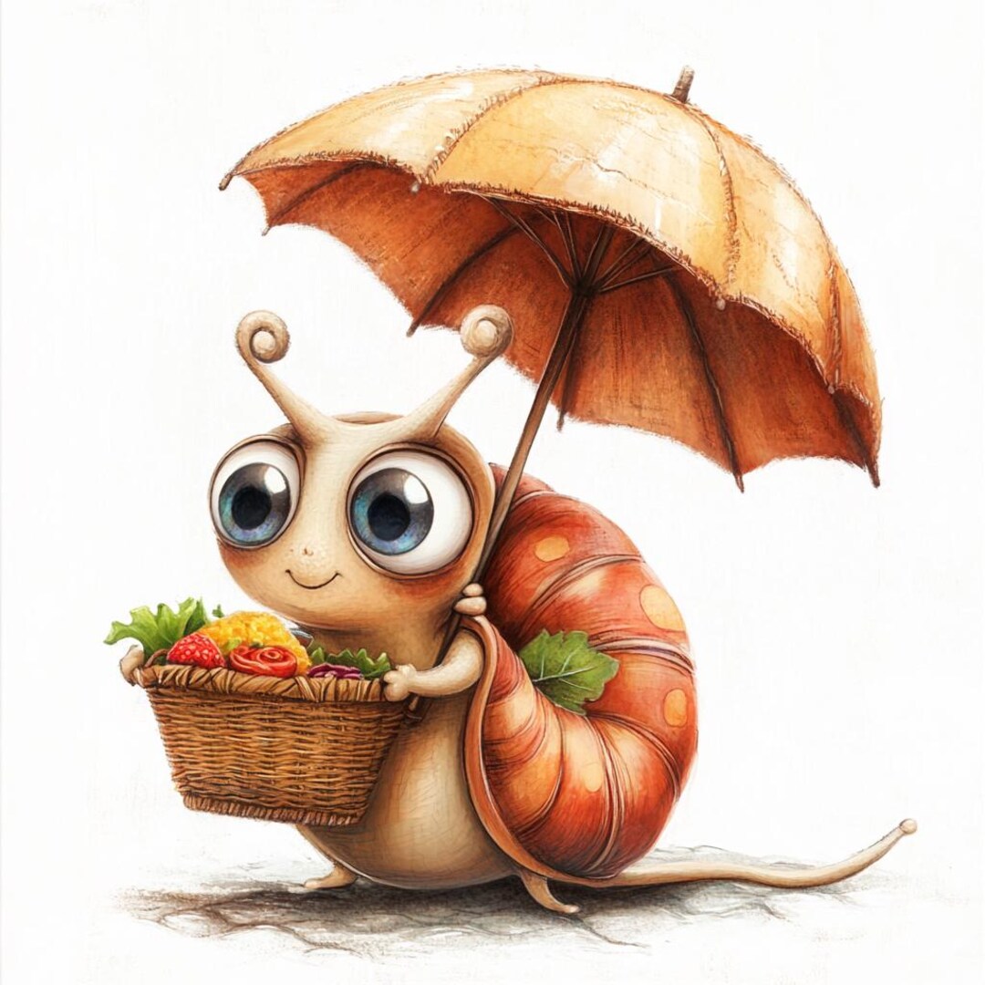 8 Watercolor Cute Snail Clipart, Summer Snail Garden Nursery,png,jpj ...