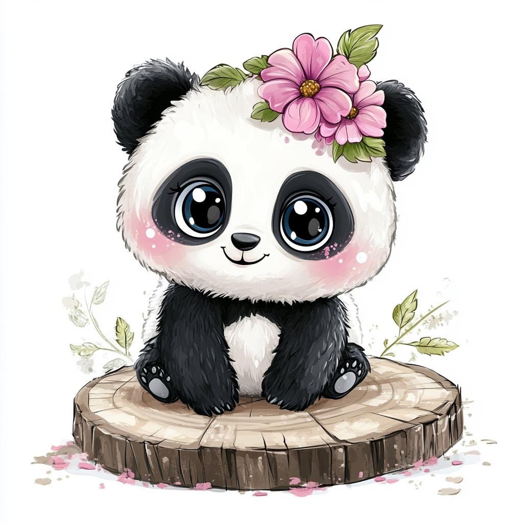 5 Cute Panda Watercolor Panda Clipart Panda Happy Panda Digital Clipart ...