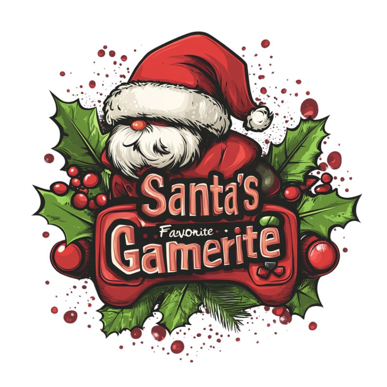 Santa Gamer Christmas Clipart: Holiday Gaming PNG (digital Download) - Etsy