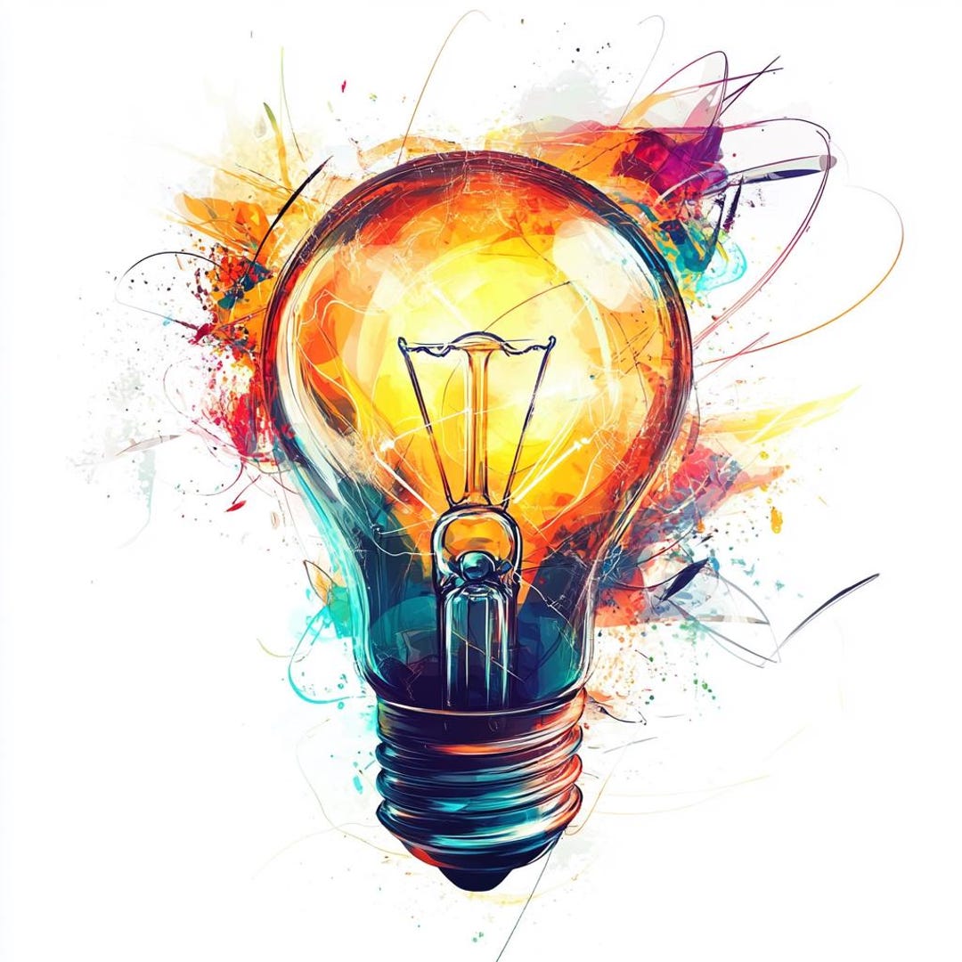 Light Bulb Clipart Set: Creative PNG Illustrations (digital Download ...
