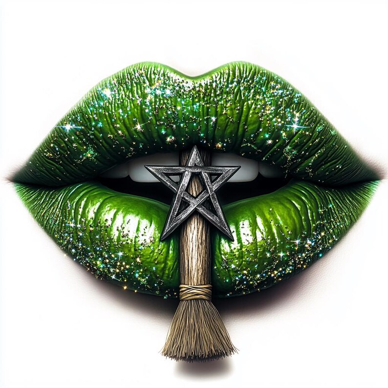 Halloween Dripping Lips Clipart: Spooky PNG Illustrations (commercial ...