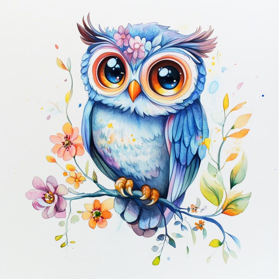 12 Cute Owl Clipart Bundle,sparkling Owl Sublimation Clipart,colorful ...