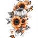 Floral Pumpkin Clipart: Sunflower Autumn Harvest (PNG, JPJ) - Etsy