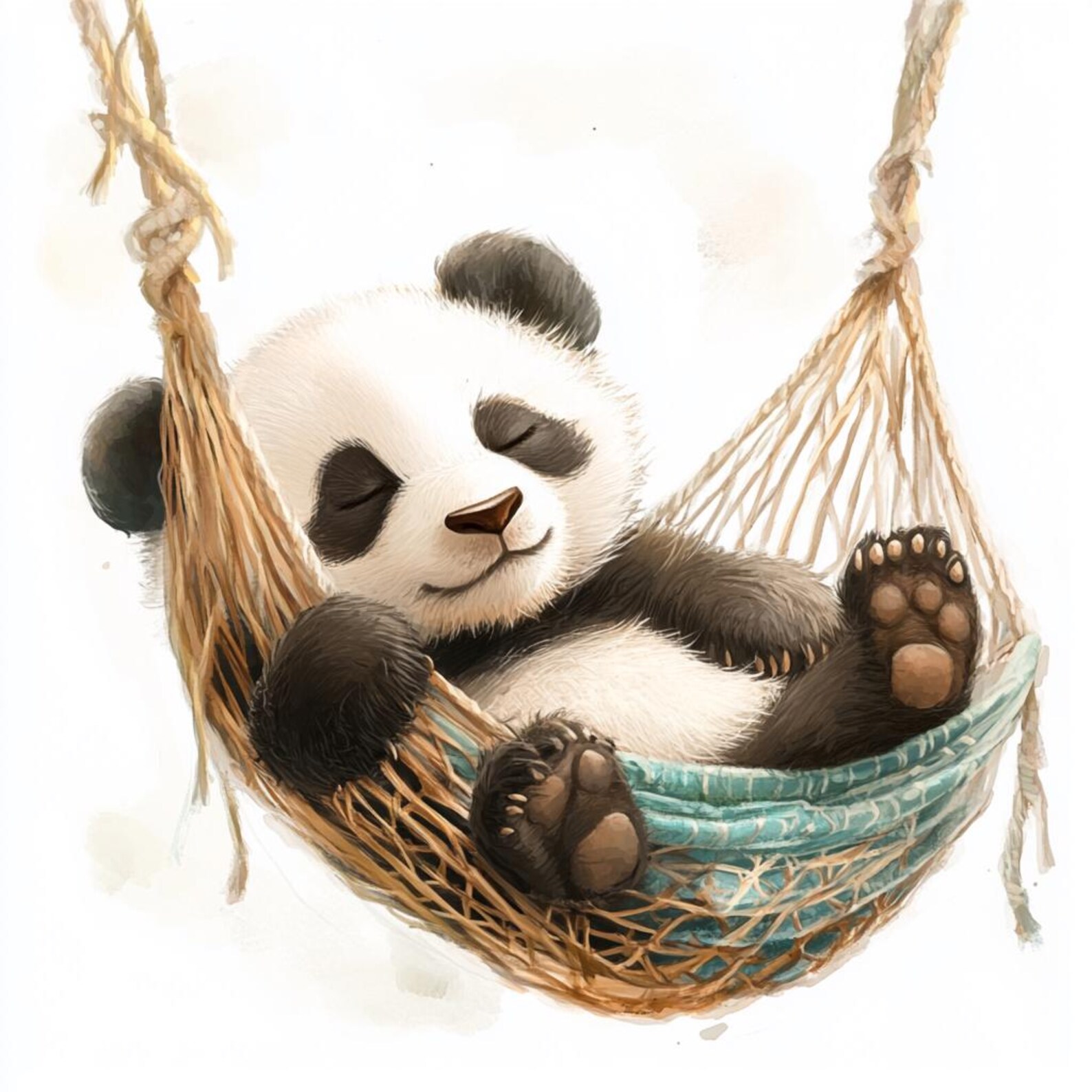 7 Watercolor Cute Funny Panda Clipart Adorable Baby Pandas Commercial ...