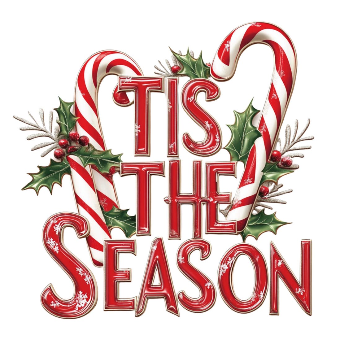 Tis the Season Christmas Clipart: Festive Holiday PNG (commercial Use ...