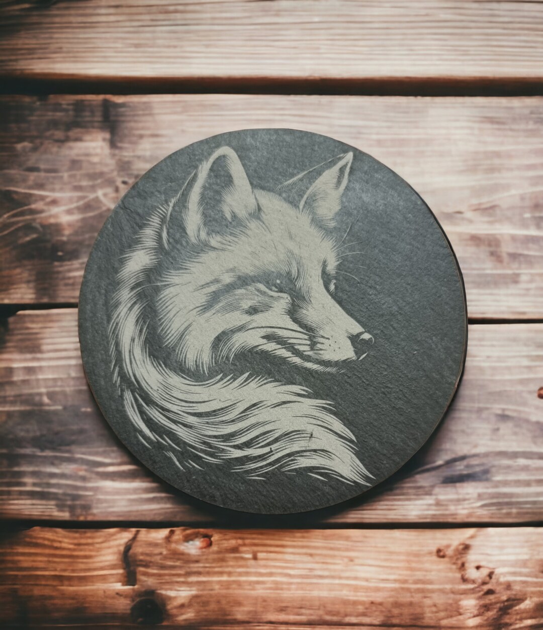 Personalised Slate Coaster. Fox Design - Etsy