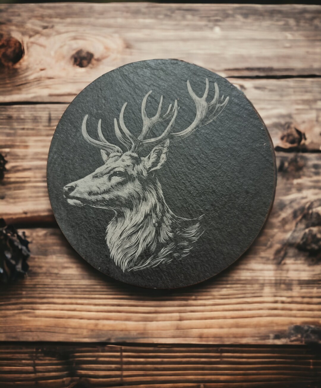 Personalised Slate Coaster. Stag Design - Etsy