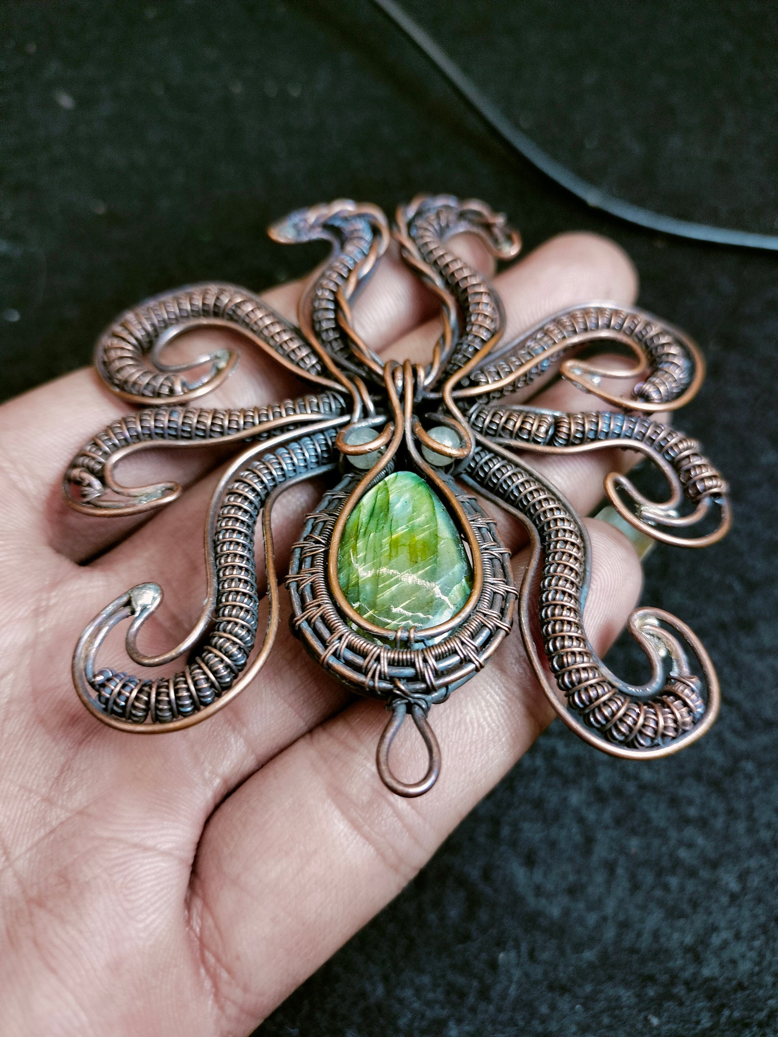Octopus Wire Wrapping Pendant - Etsy