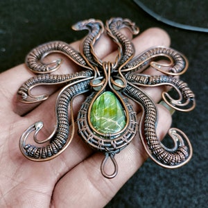 Octopus Wire Wrapping Pendant - Etsy