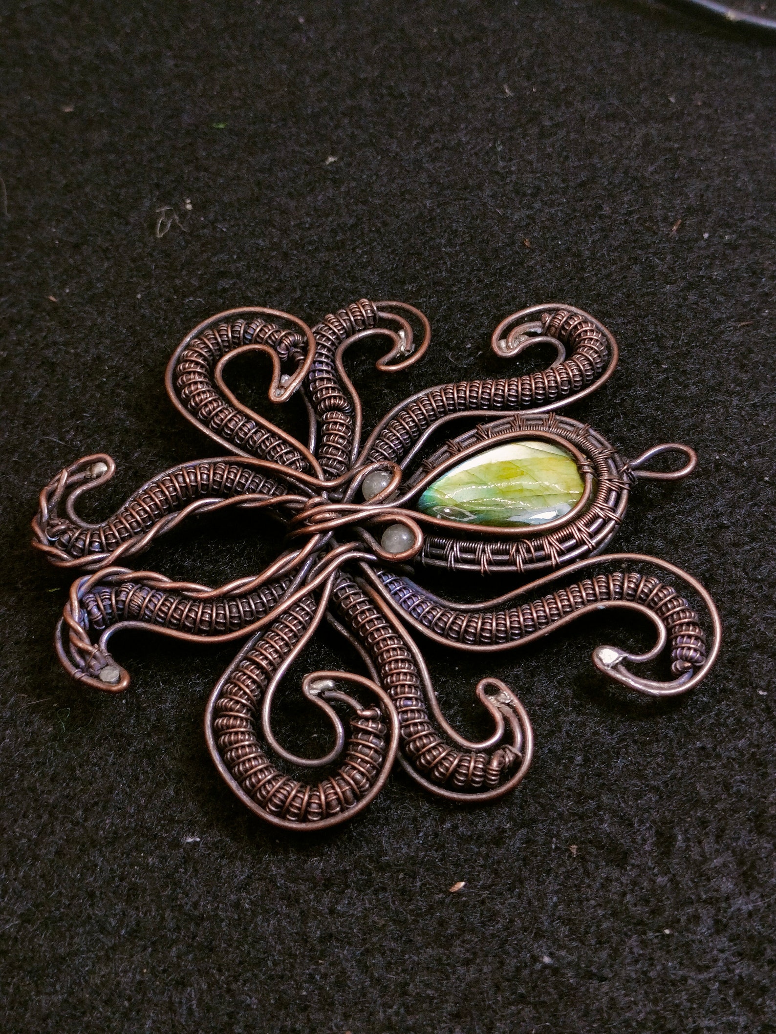 Octopus Wire Wrapping Pendant - Etsy