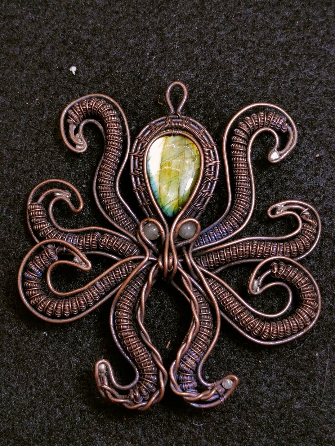 Octopus Wire Wrapping Pendant - Etsy