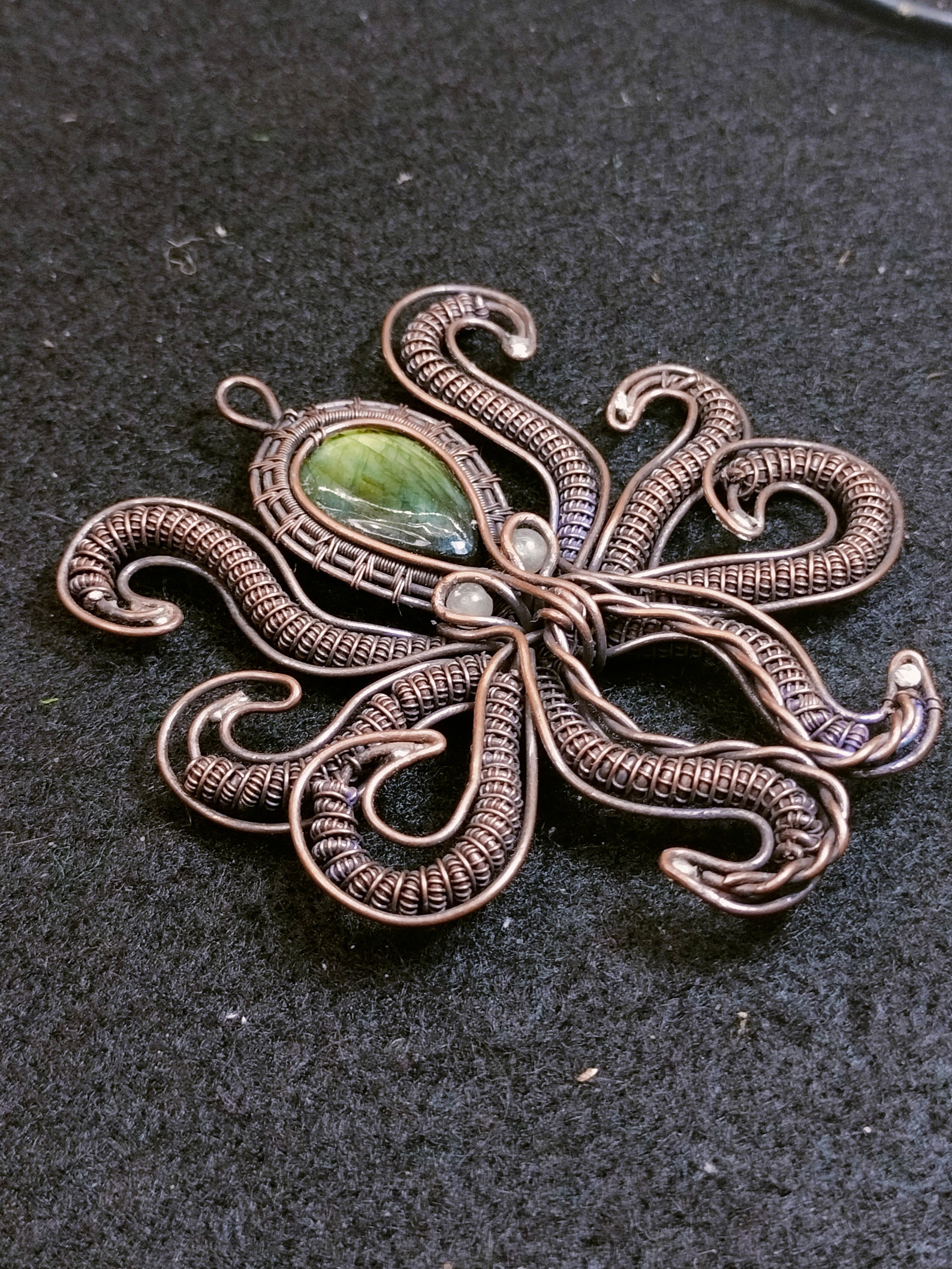 Octopus Wire Wrapping Pendant - Etsy