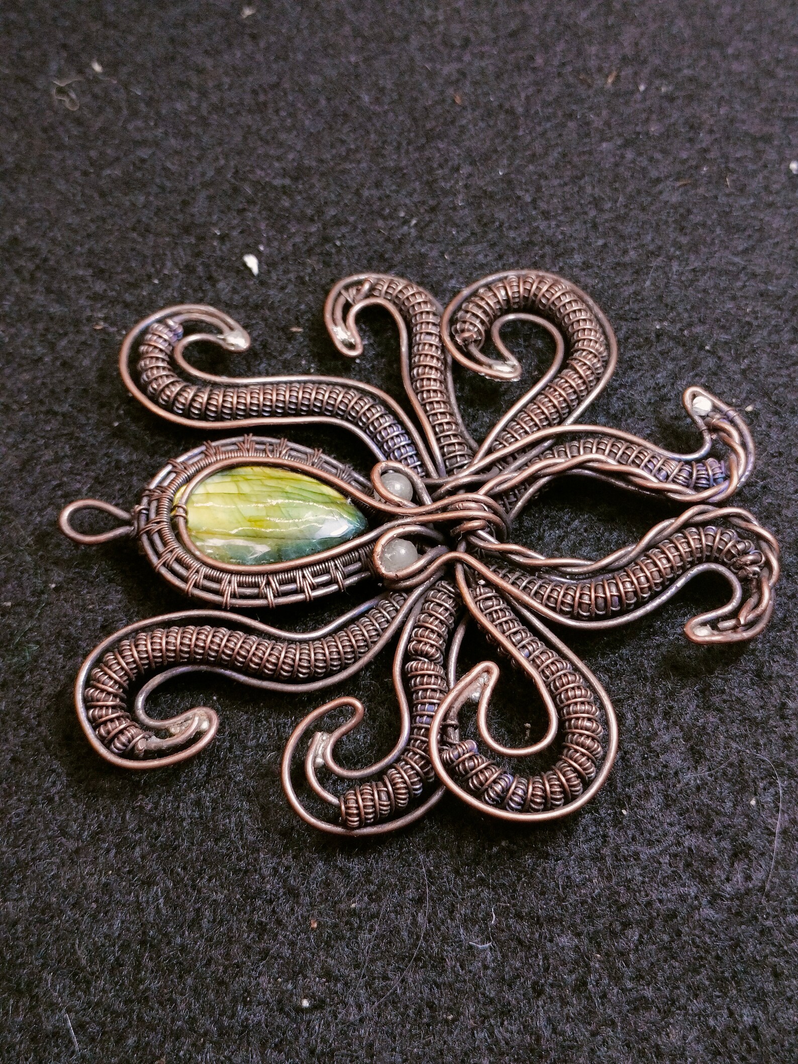Octopus Wire Wrapping Pendant - Etsy