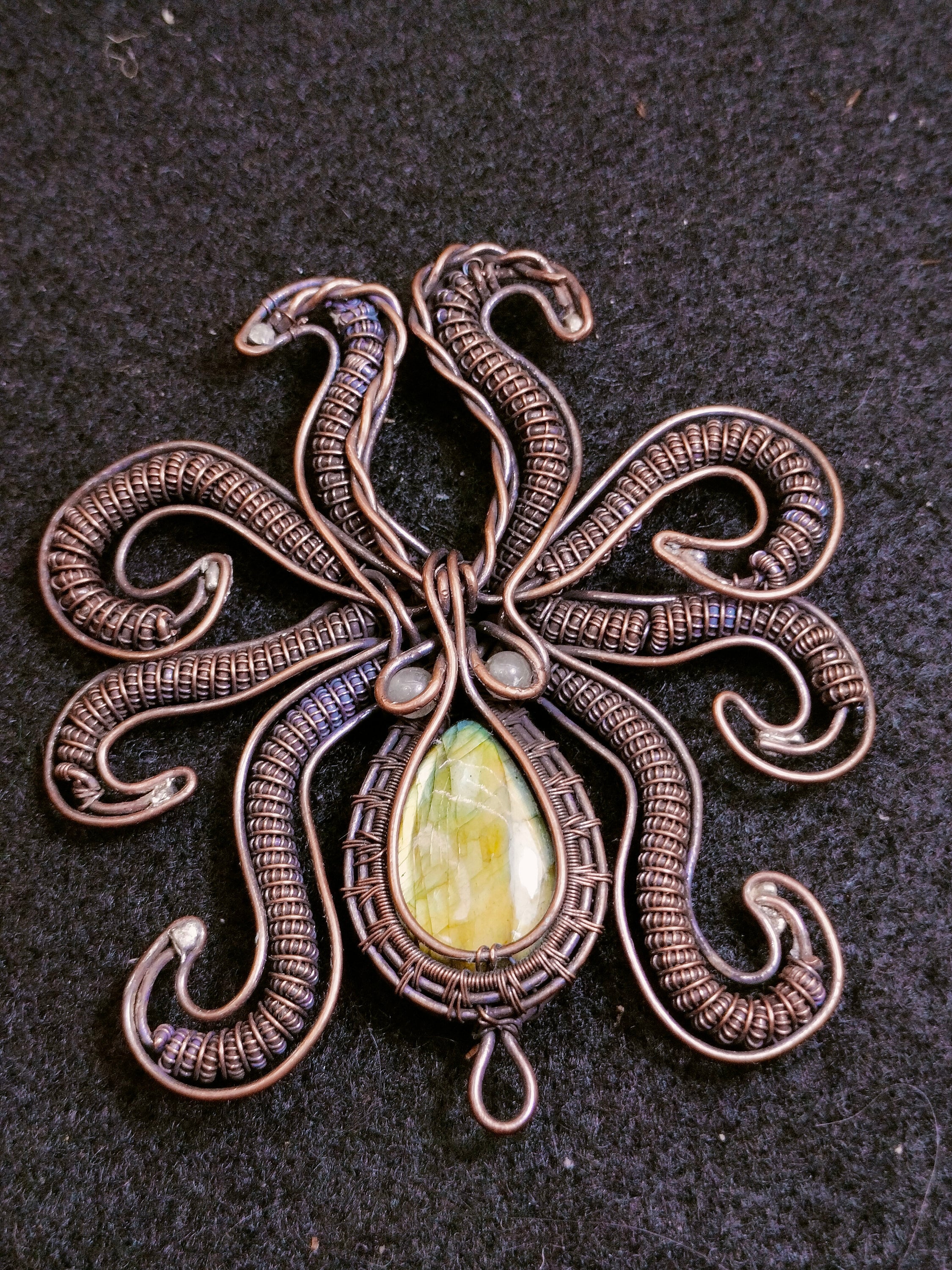 Octopus Wire Wrapping Pendant - Etsy
