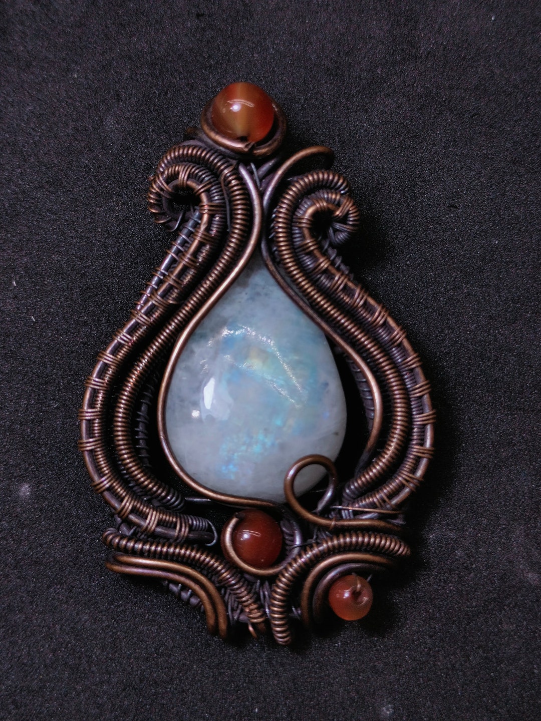 Moonstone Wire Wrap Pendant - Etsy