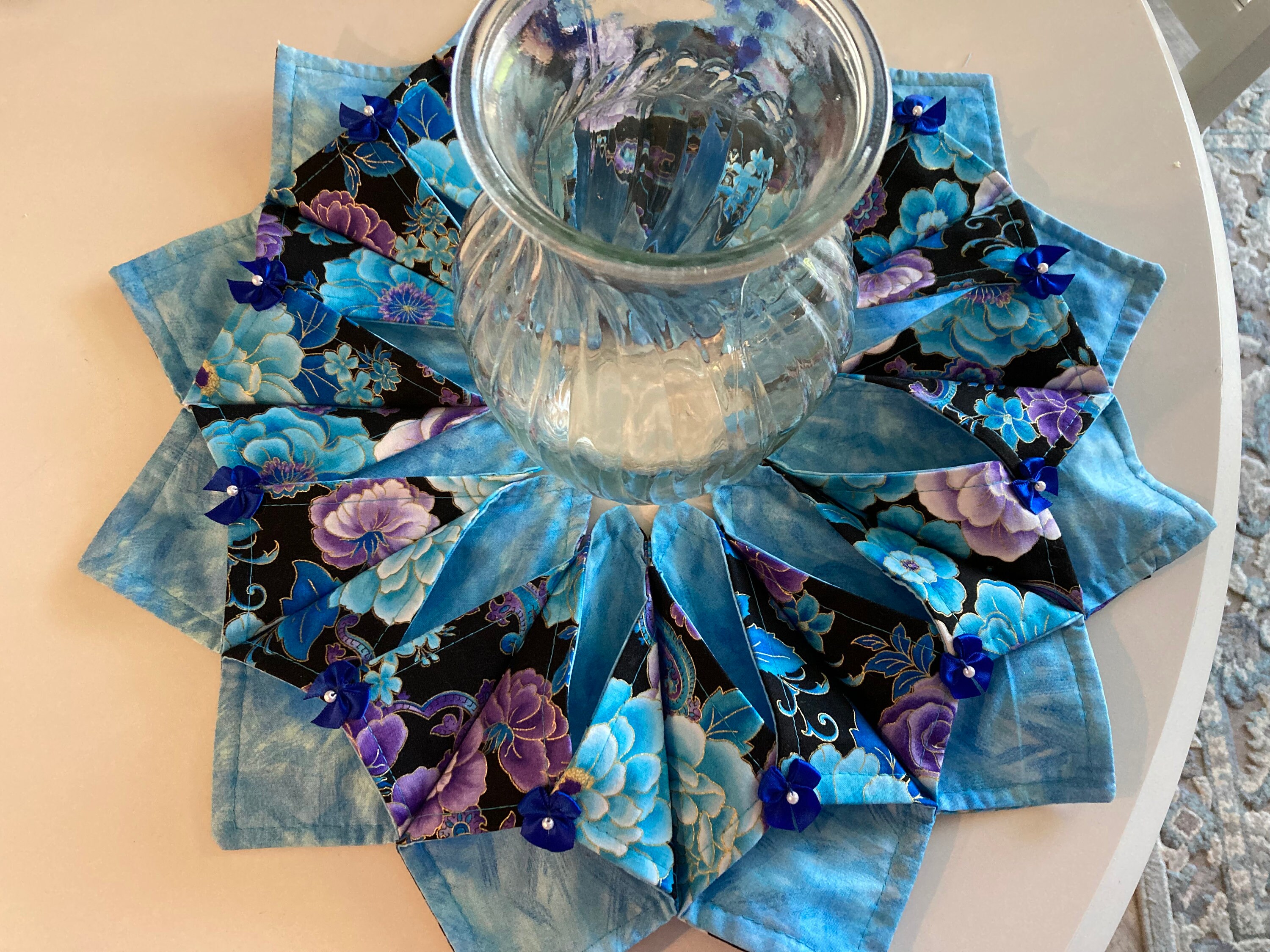 Fold and Stitch Origami Candle Mat Centerpiece - Etsy