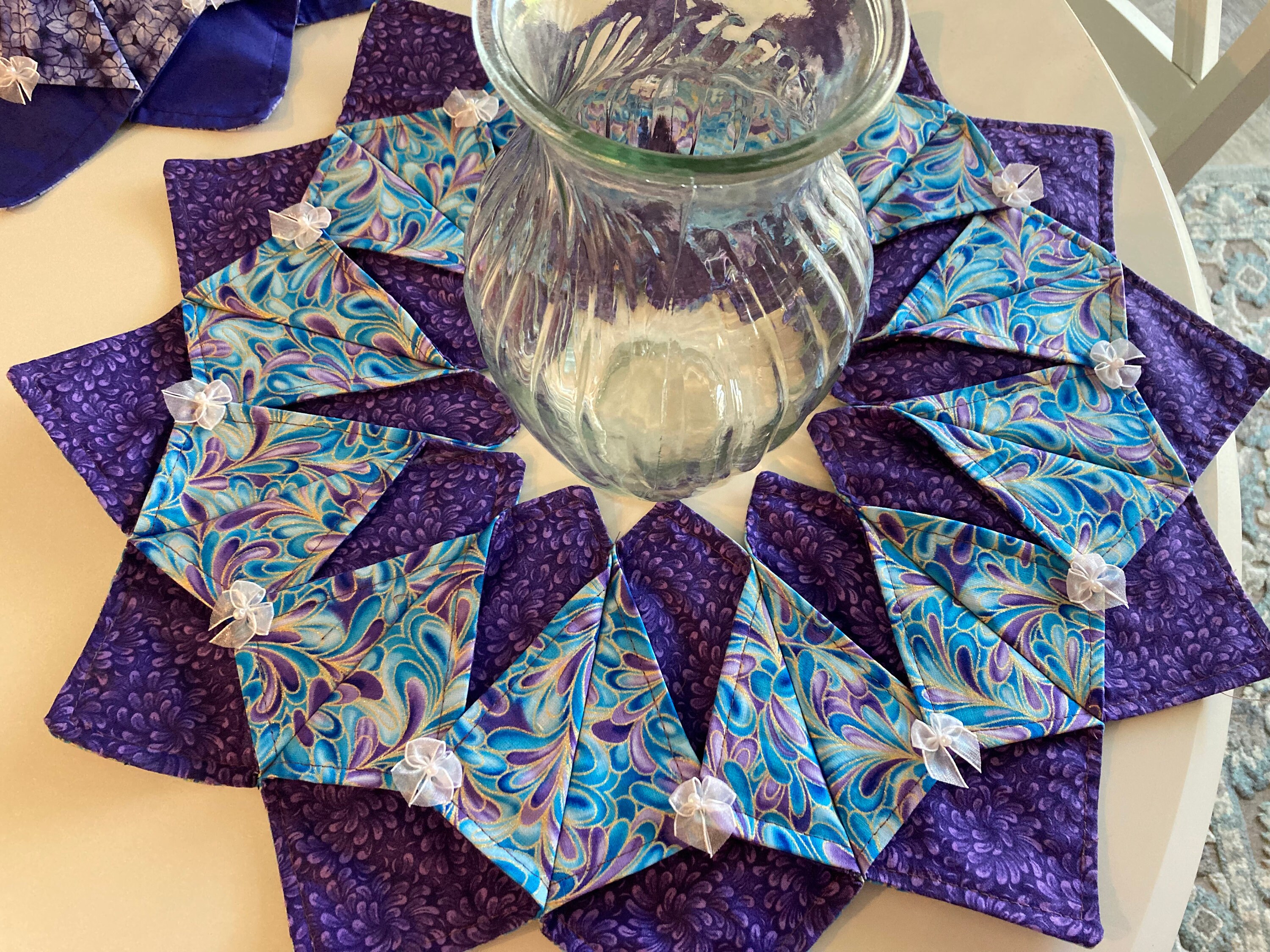 Fold and Stitch Origami Candle Mat Centerpiece - Etsy
