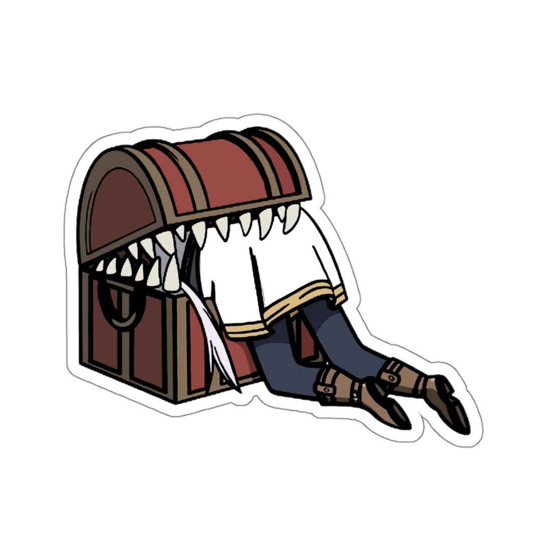 Frieren in Mimic Sticker, Funny Fantasy D&D Sticker Elf in A Mimic ...