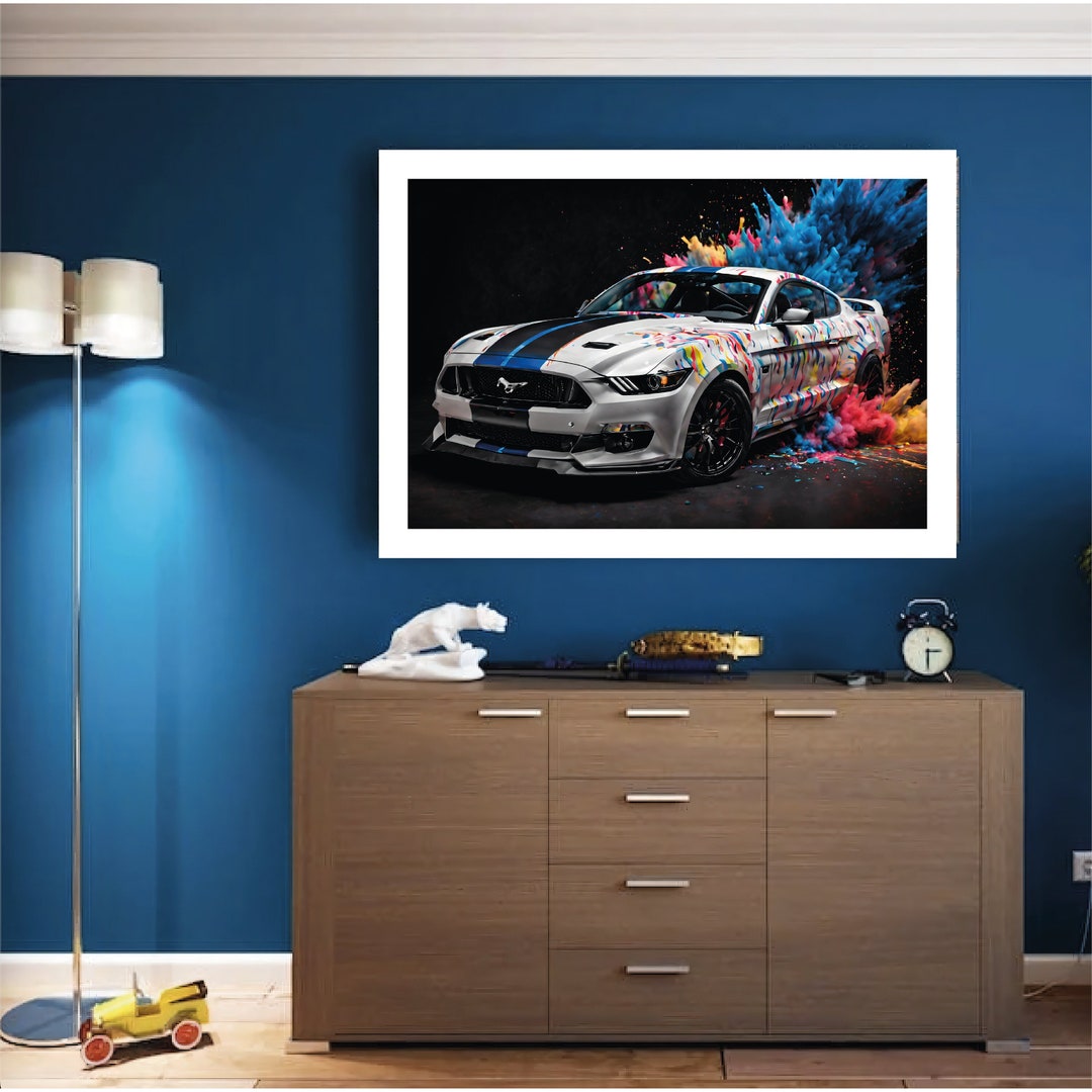 Mustang GT500 Car Art Poster, Vintage Car Poster, Classic Automobile ...